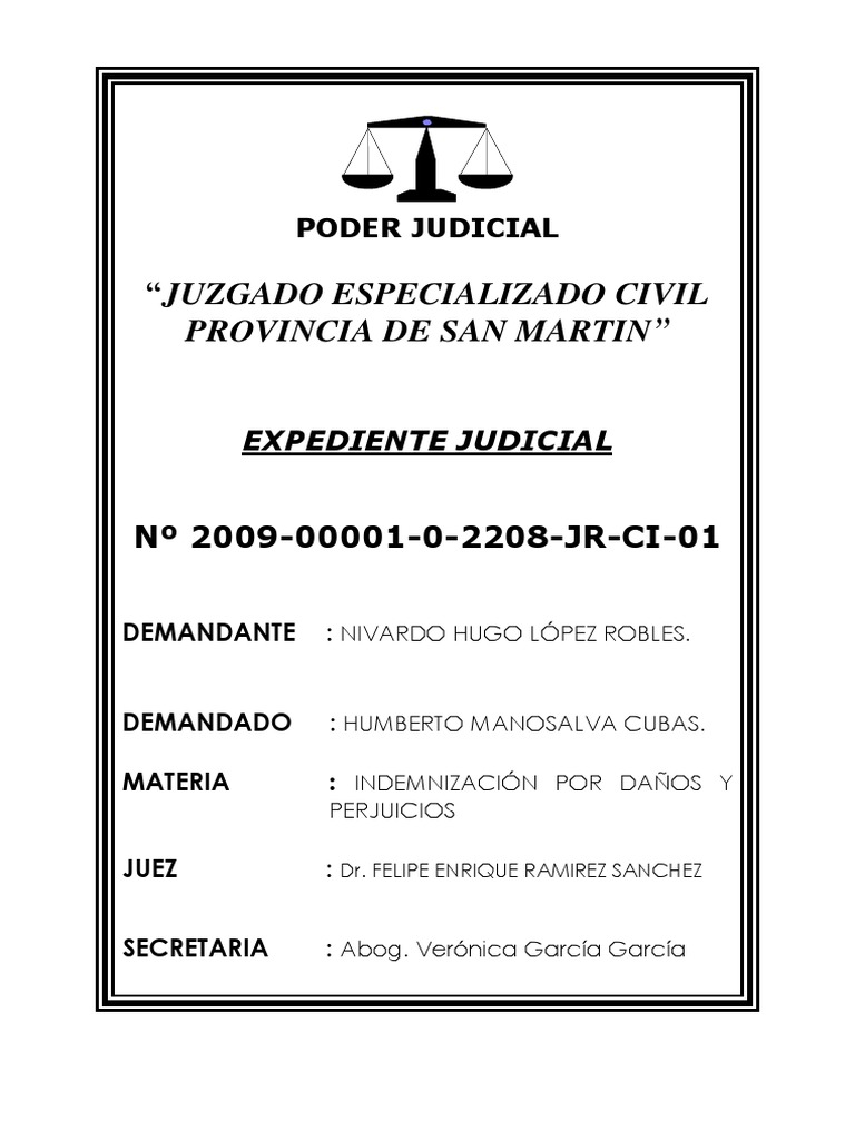 Caratula de Expediente Judicial Materia Civil y Penal | PDF