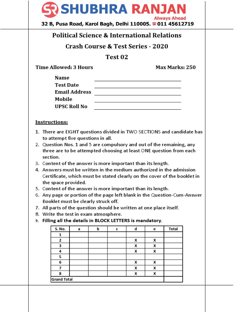 Political Science Test Series Questions & Answers | PDF | Democracy ...