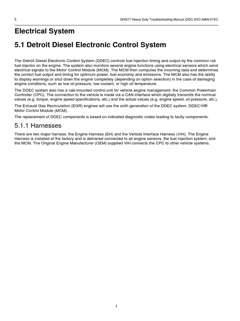 GHG17 Heavy Duty Troubleshooting Manual (DDC-SVC-MAN-0191) | PDF ...