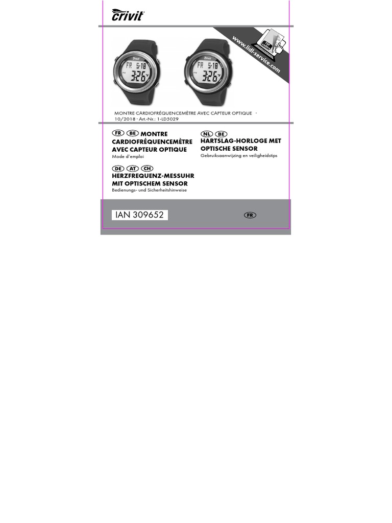 Mode d'emploi montre cardio Crivit Lidl | PDF | Indice de masse ...