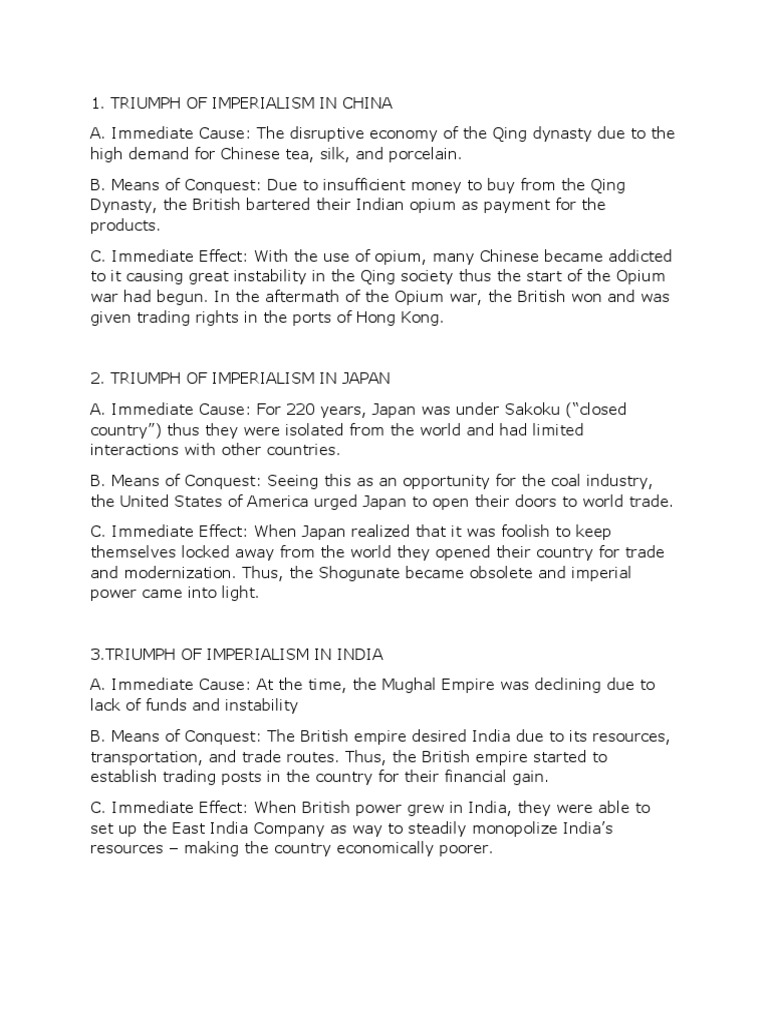 Imperialism in China, Japan, and India | PDF