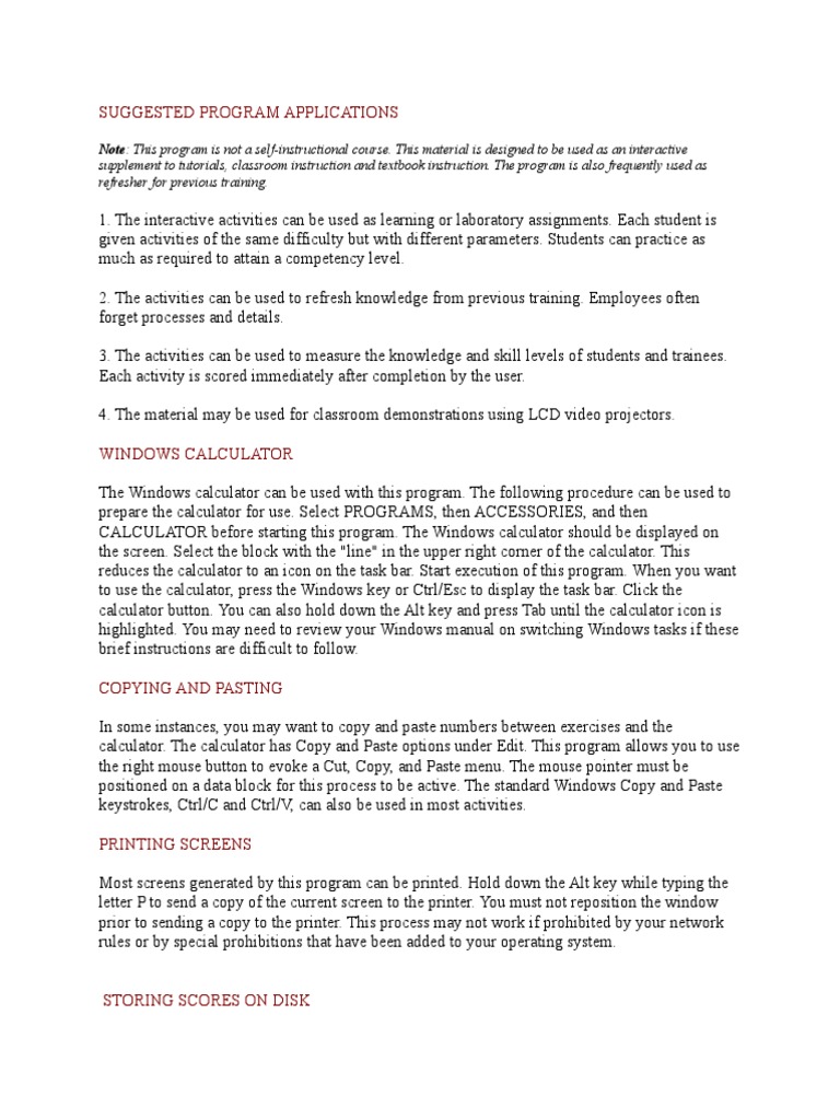 Suggested Program Applications | Download Free PDF | Computer File | Computer Data Storage