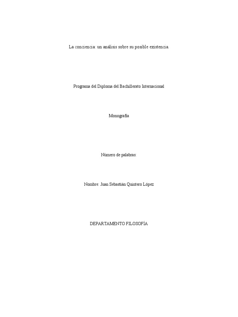 Análisis de La Conciencia | PDF | Conciencia | Percepción