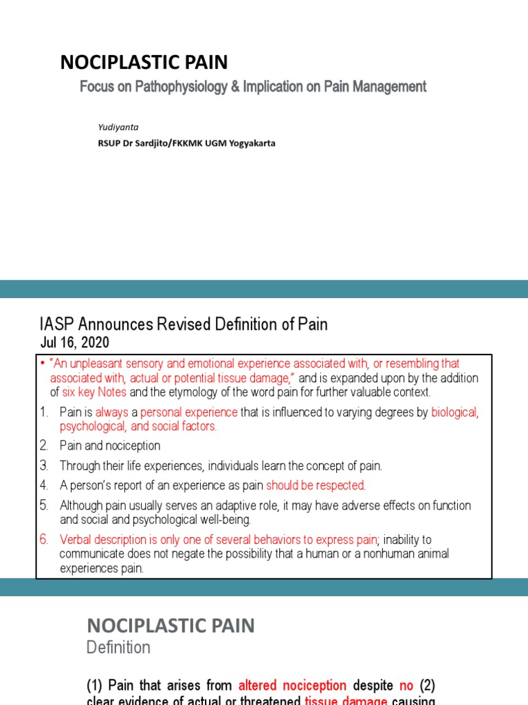 Nociplastic Pain: Focus On Pathophysiology & Implication On Pain Management | PDF | Fibromyalgia ...