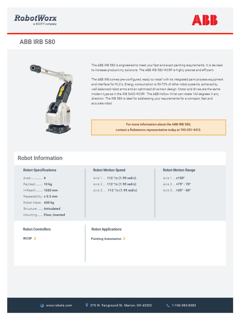 ABB IRB 580 Datasheet | PDF