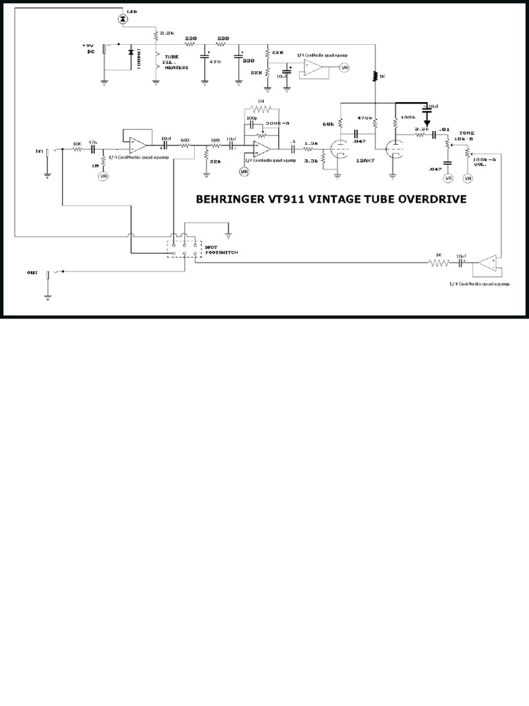 Layouts - Behringer VT911 Vintage Tube Overdrive | PDF
