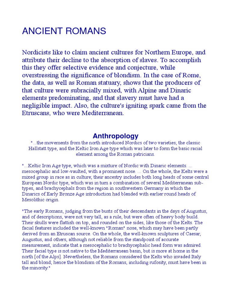 Ancient Romans Dna | Download Free PDF | Etruscan Civilization ...