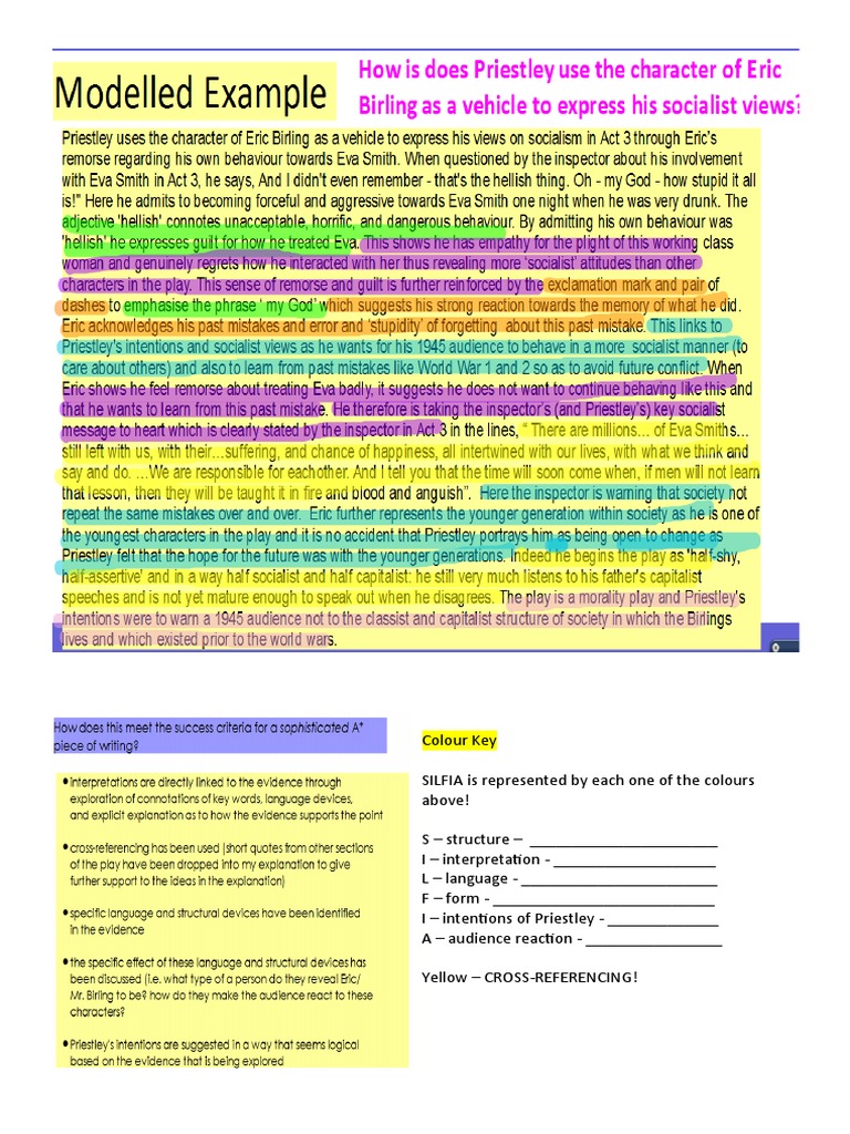 Perfect PEE Example With Success Criteria | PDF
