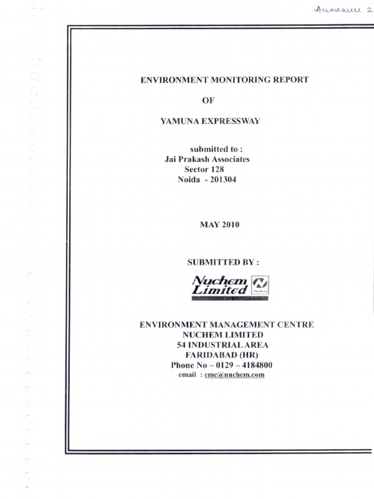 Yamuna Expressway Environmental Report | PDF | Environmental Monitoring ...