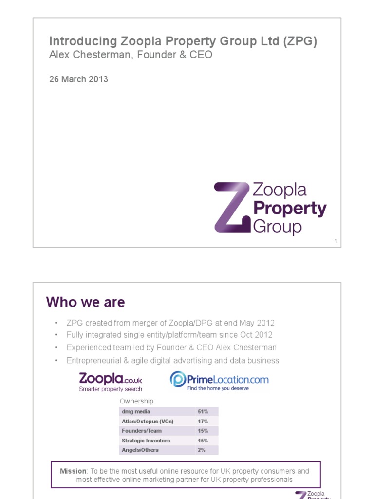 Introducing Zoopla Property Group LTD (ZPG) : Alex Chesterman, Founder ...