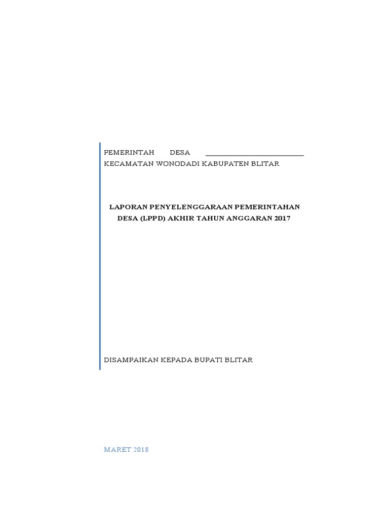 Laporan LPPD Kepala Desa 2017 | PDF