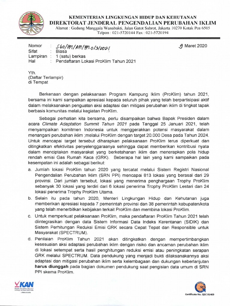 Penguatan Program Kampung Iklim 2021 | PDF