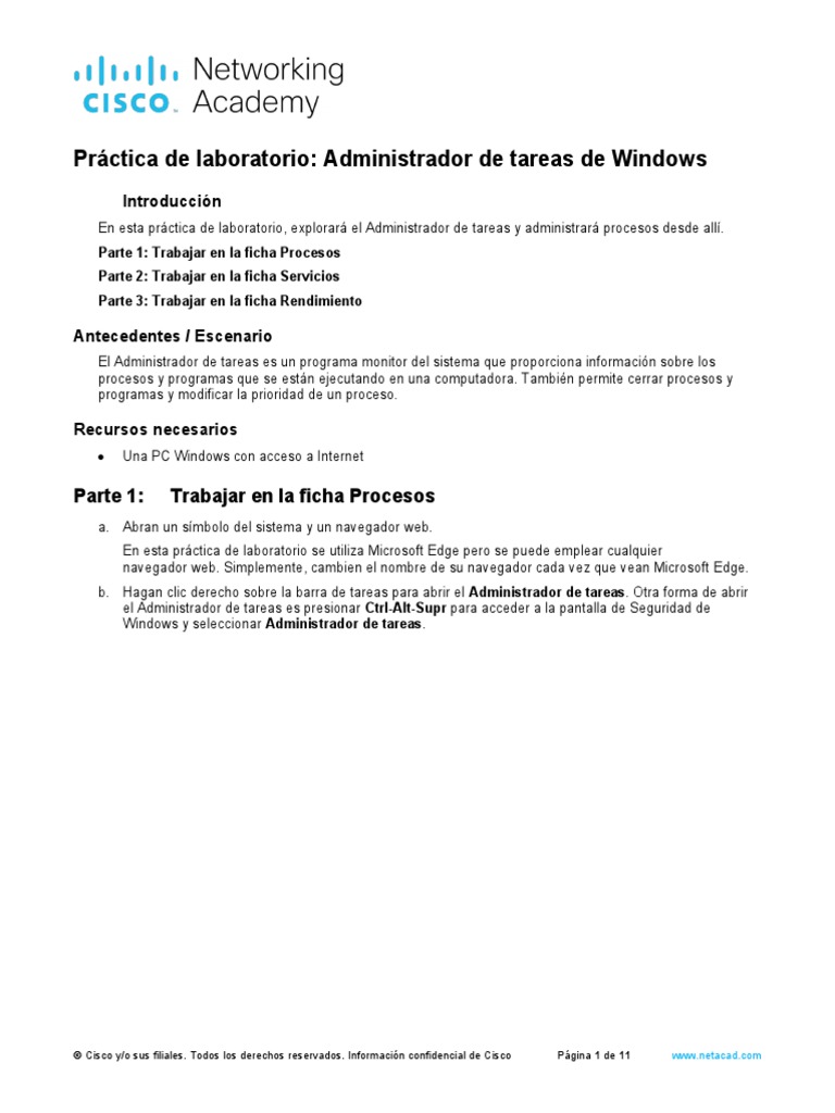 2.2.1.12 Lab - Windows Task Manager | PDF | Ventana (informática) | Microsoft Windows