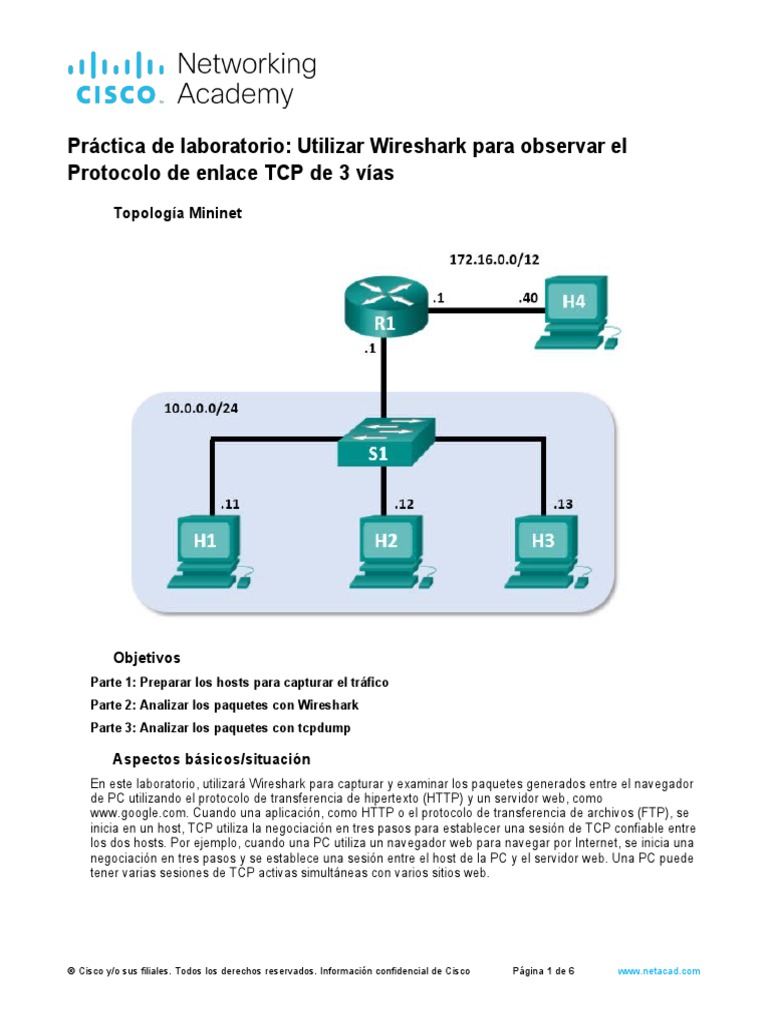 4.5.2.4 Lab - Using Wireshark To Observe The TCP 3-Way Handshake | PDF | Protocolo de Control de ...