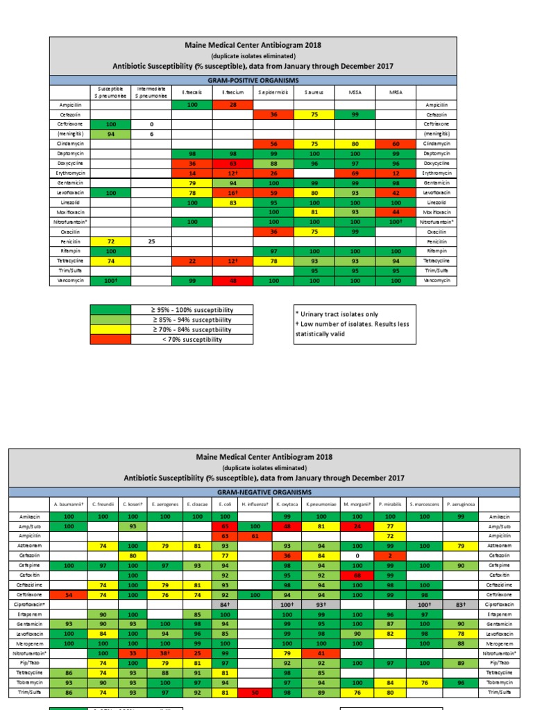 Maine Medical Center Antibiogram 2018 | PDF | Microbiology | Pharmacy