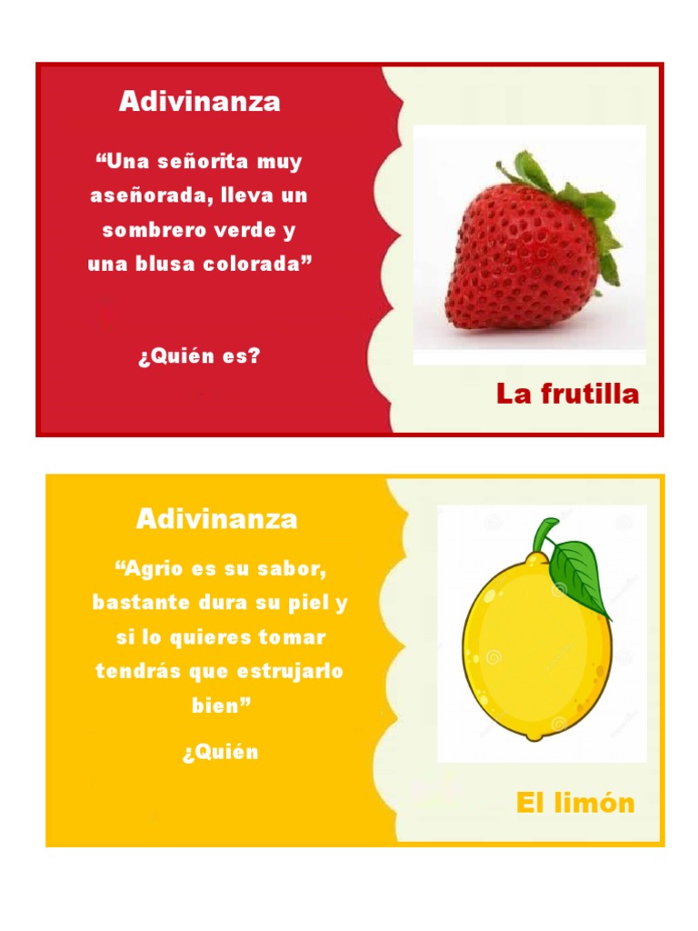 Adivinanzas de Frutas | PDF