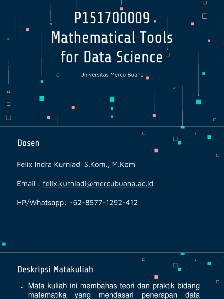 Mathematical Tools For Data Science | PDF