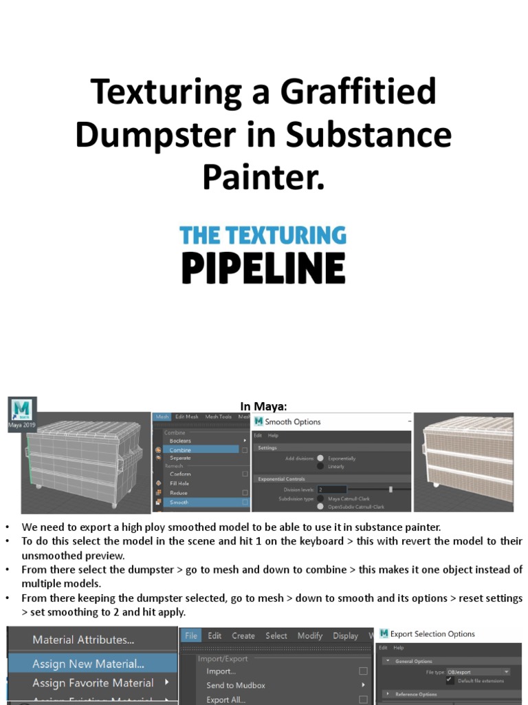 Texturing Pipeline - Texturing A Graffitied Dumpster in Substance Painter. | Download Free PDF ...