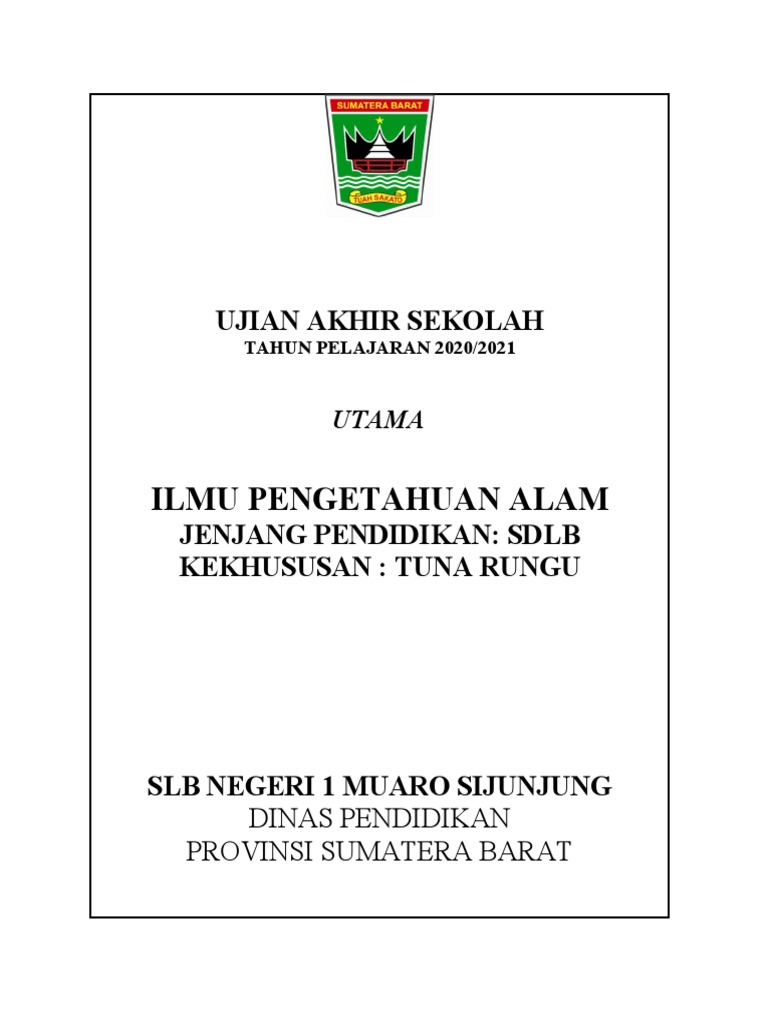 Soal Us Ipa Tunarungu SDLB | PDF