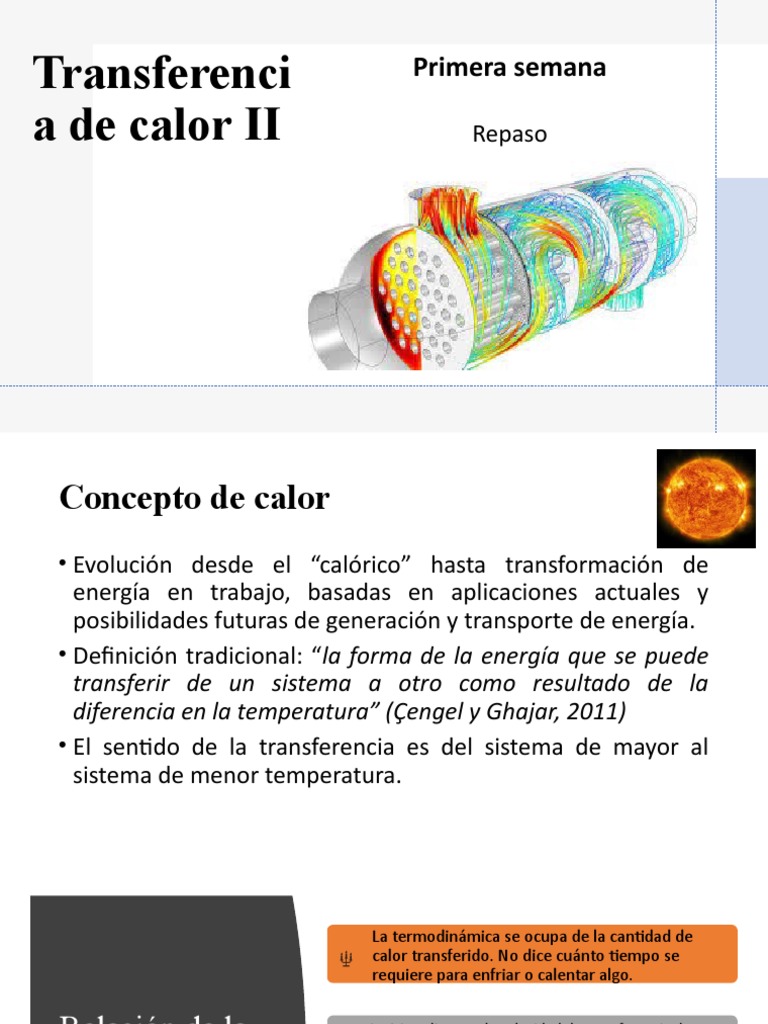 Repaso de Transferencia de Calor I | PDF | Conduccion termica | Calor