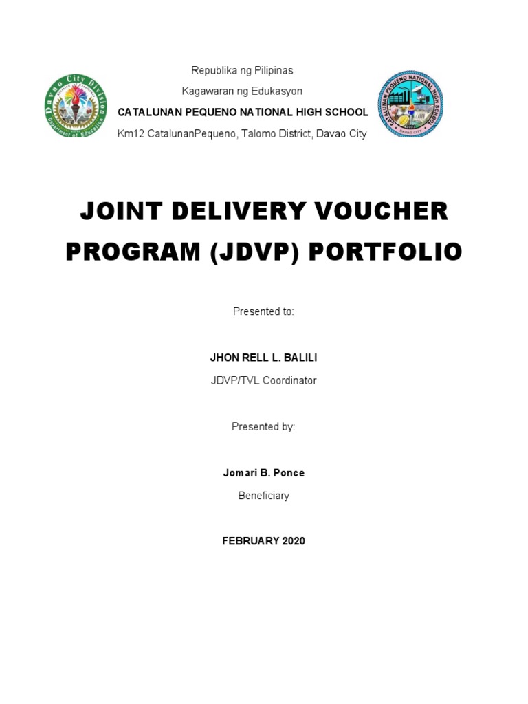 Joint Delivery Voucher Program (JDVP) Portfolio: Catalunan Pequeno ...