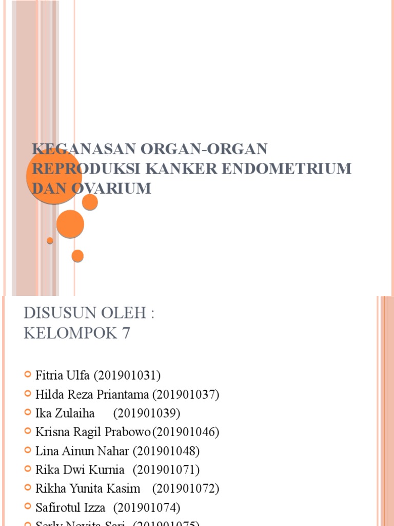 (PPT) Keganasan Organ-Organ Reproduksi Kanker Endometrium Dan Ovarium | PDF