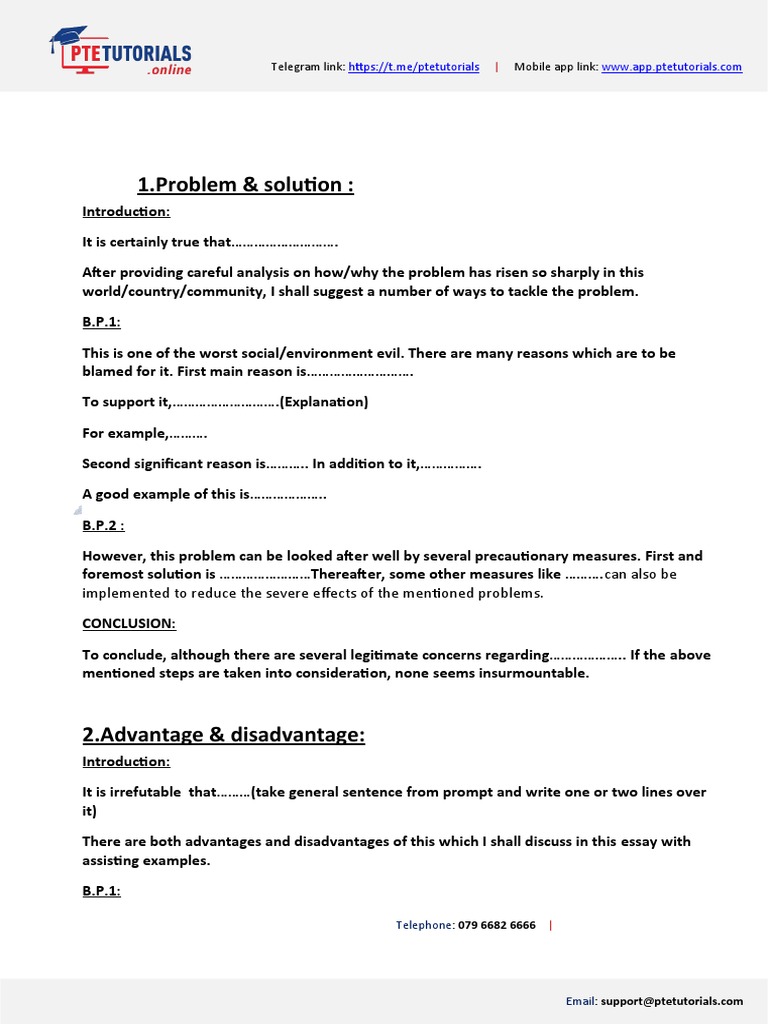 Pte - Essay Template | PDF