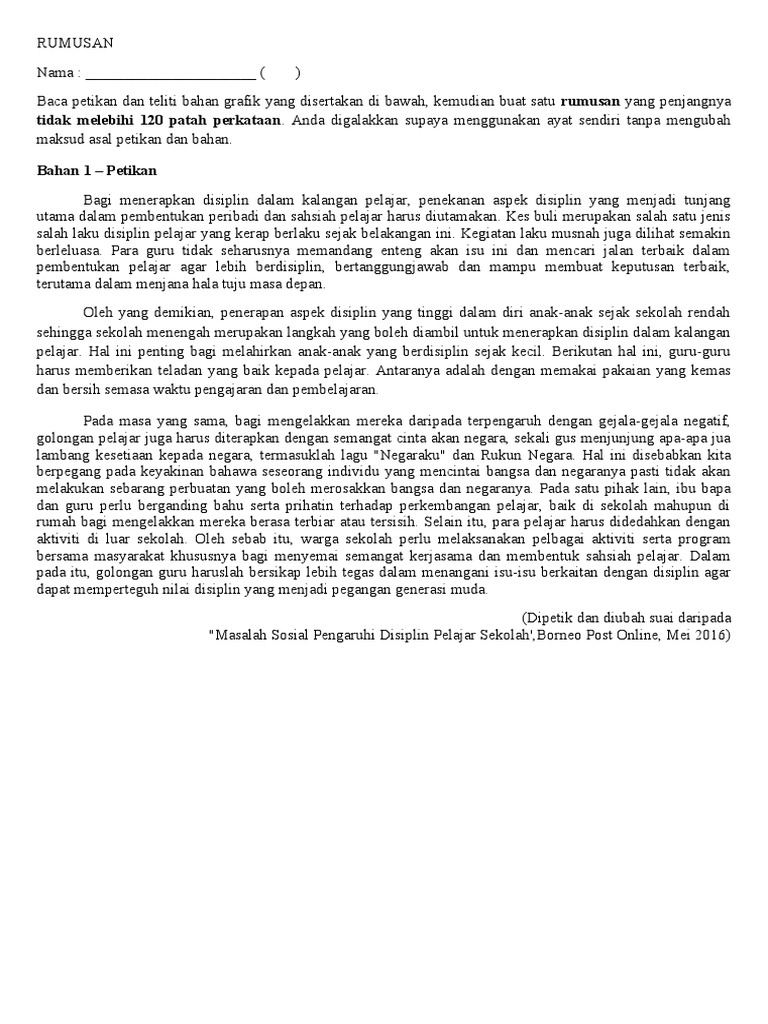 Rangka Rumusan (Format Baharu SPM) | PDF