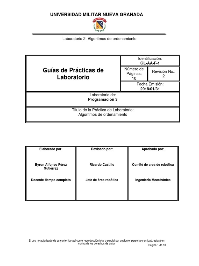 G2 Prog3 Algoritmos De Ordenamiento Pdf Estructura De Datos De Matriz Cadena Informática