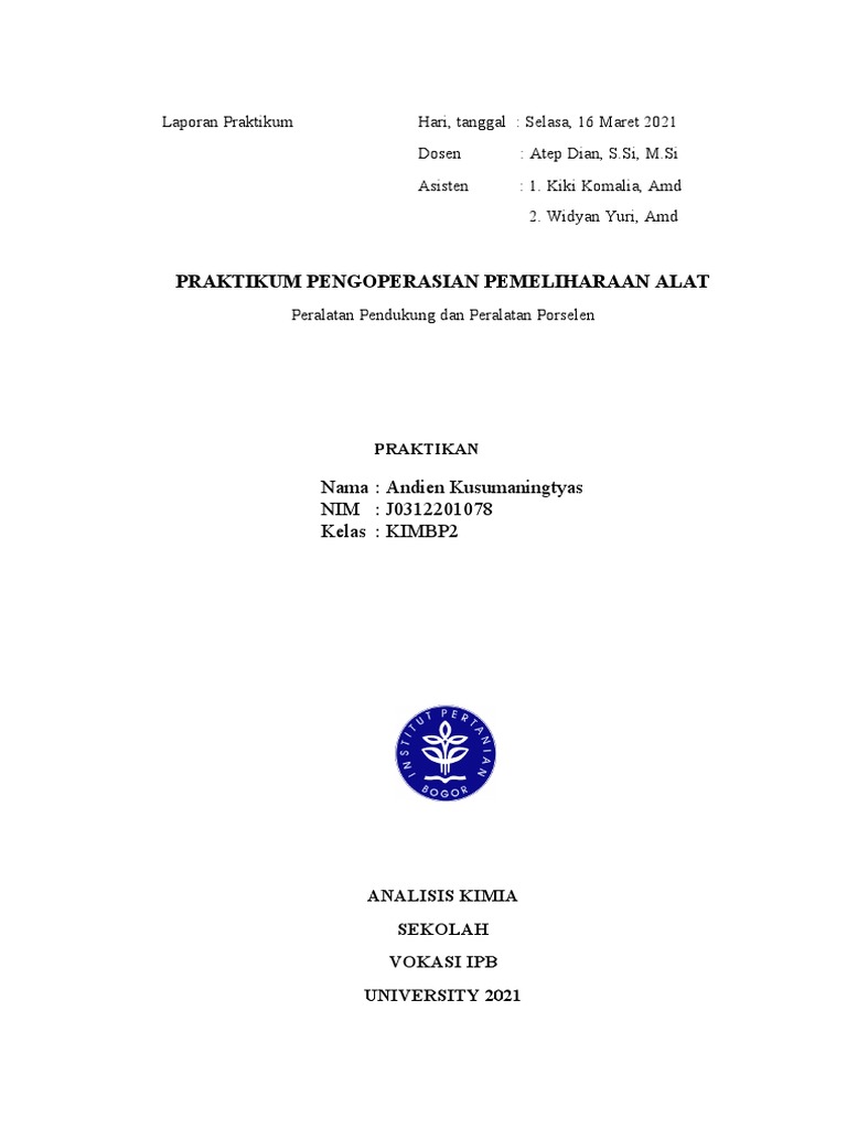 Panduan Praktikum Alat Laboratorium Kimia | PDF