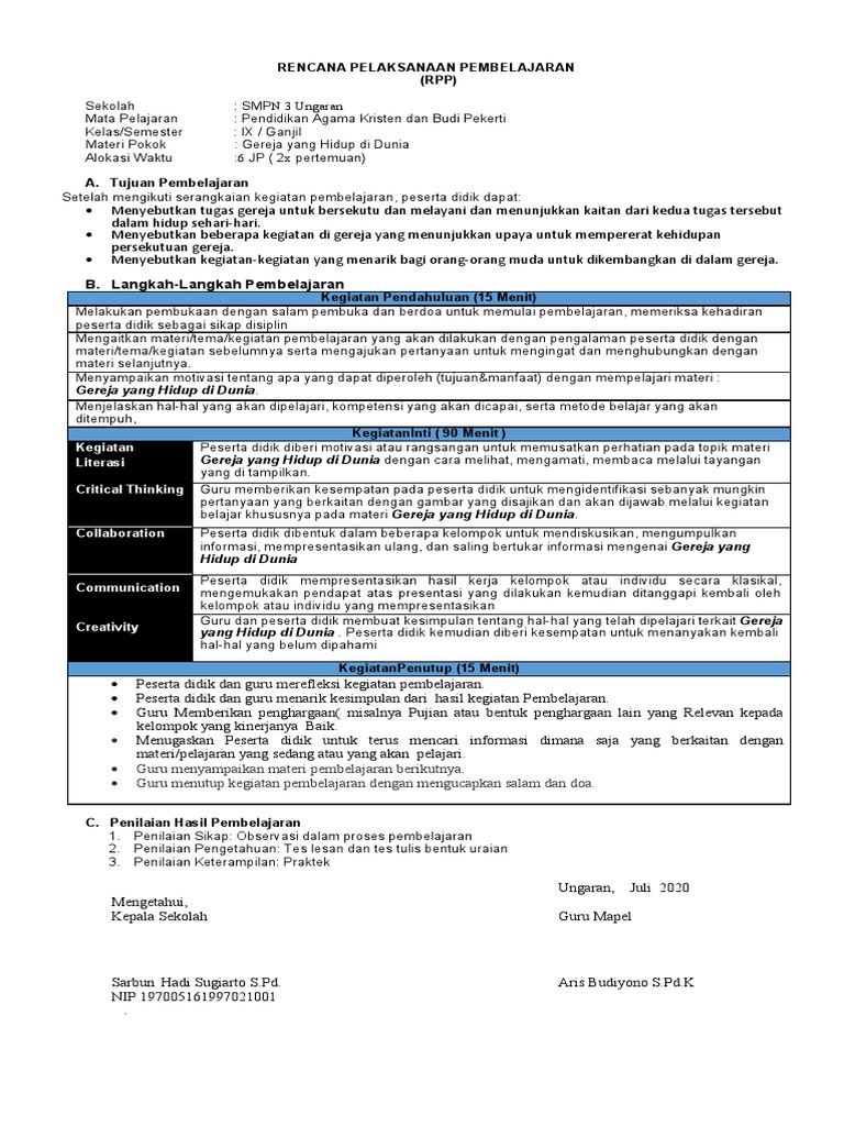 3 - RPP PAK Kls 9 Smster 1 | PDF | Karier & Perkembangan