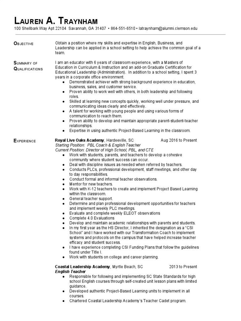 LT Resume 2021 | Download Free PDF | Project Based Learning | Teachers