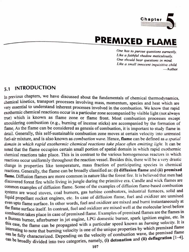 Premixed Flame 1 | PDF | Combustion | Physics