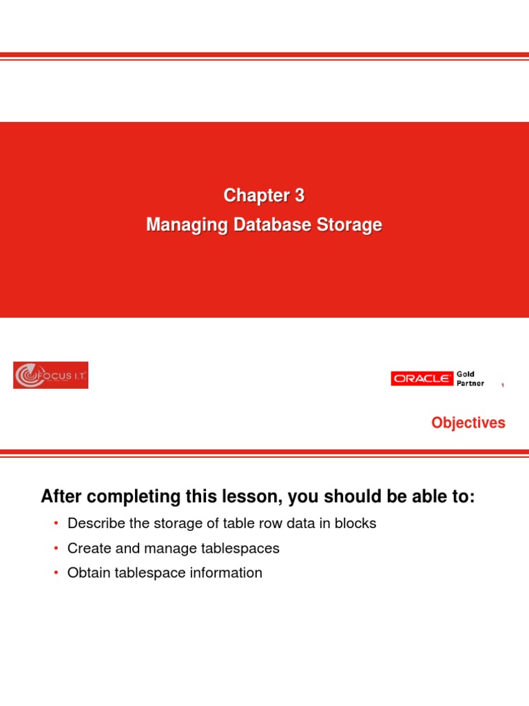 03 Managing Database Storage | PDF | Databases | Table (Database)