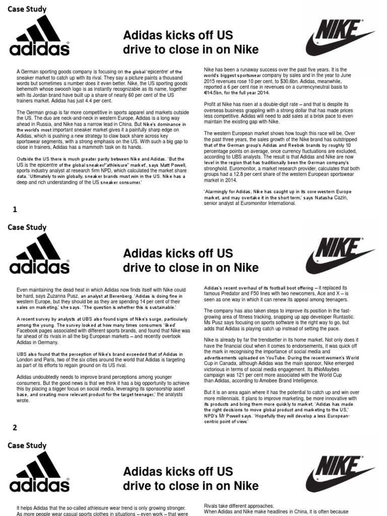 Case Study Adidas Nike | PDF | Adidas | Nike