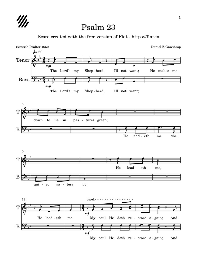 Psalm 23 | PDF | Religious Music | Bible Content