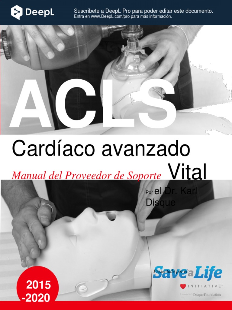 ACLS Handbook ES | PDF | Reanimación cardiopulmonar | Electrocardiografia