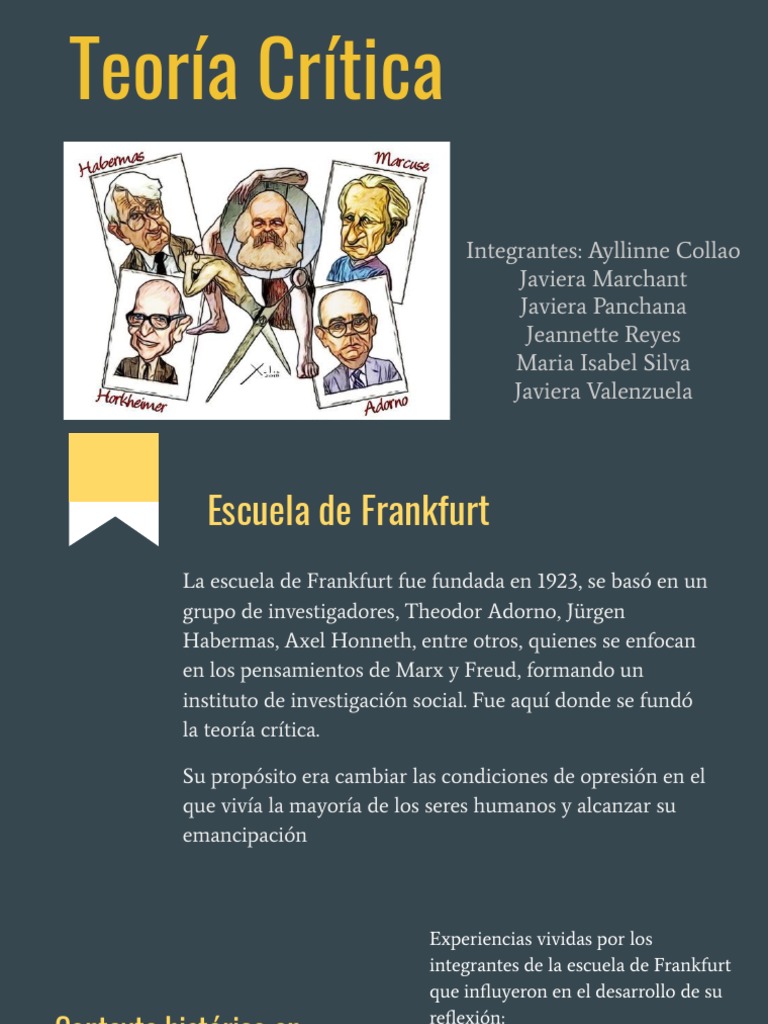 Teoría Crítica y Escuela de Frankfurt | PDF | La teoría crítica ...