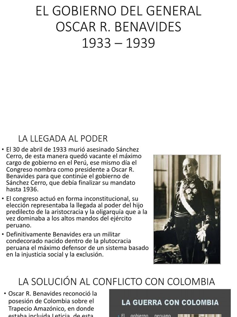 El Ii Gobierno Del General Oscar R. Benavides | PDF | Perú | Formas de ...
