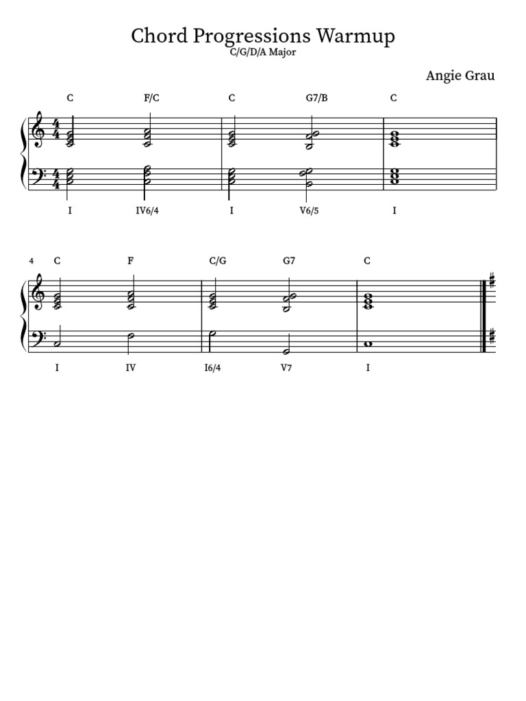 Chord Progressions Warmup | PDF