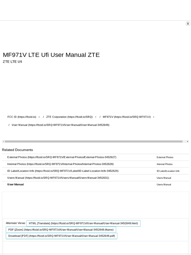 zte-MF971V LTE Ufi User Manual | PDF | Wi Fi | Internet