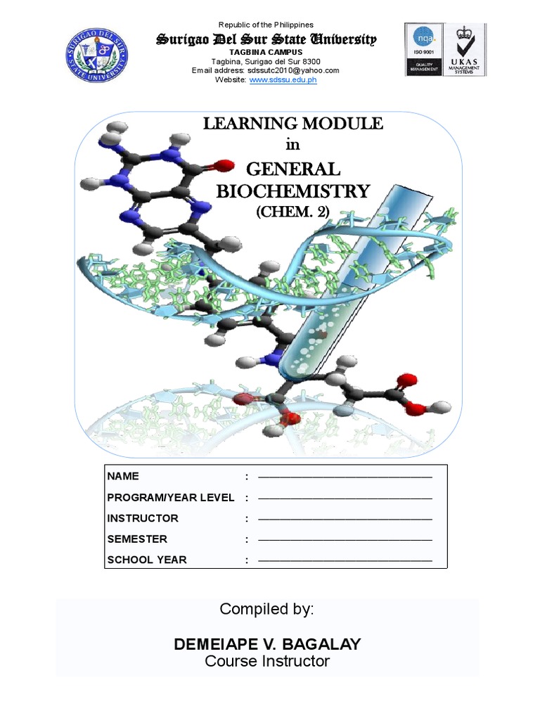 Module 1 - General Biochemistry (Chem.2) | PDF | Macromolecules ...