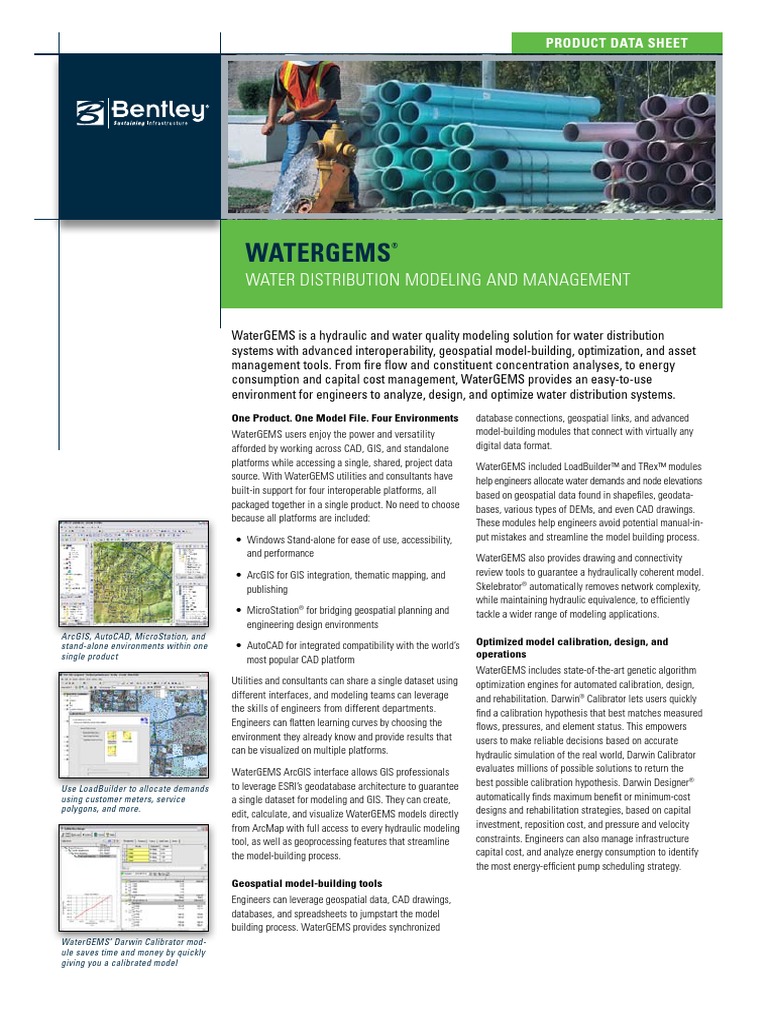 Watergems: Water Distribution Modeling and Management | PDF | Arc Gis ...