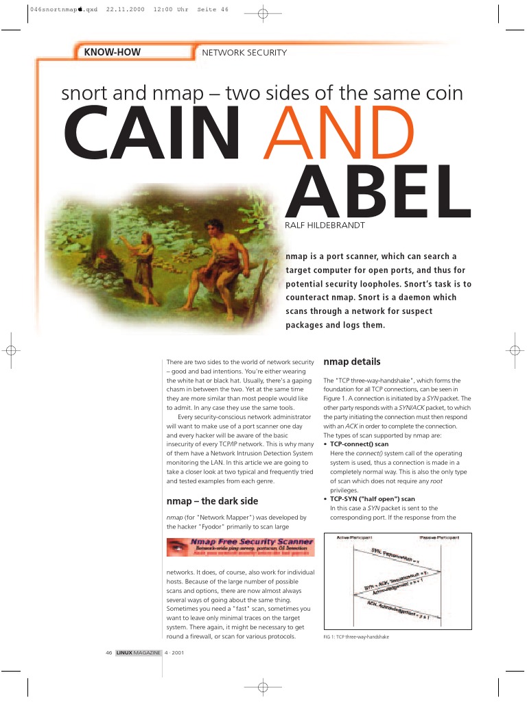 Cain Abel: Snort and Nmap - Two Sides of The Same Coin | PDF | Transmission Control Protocol ...