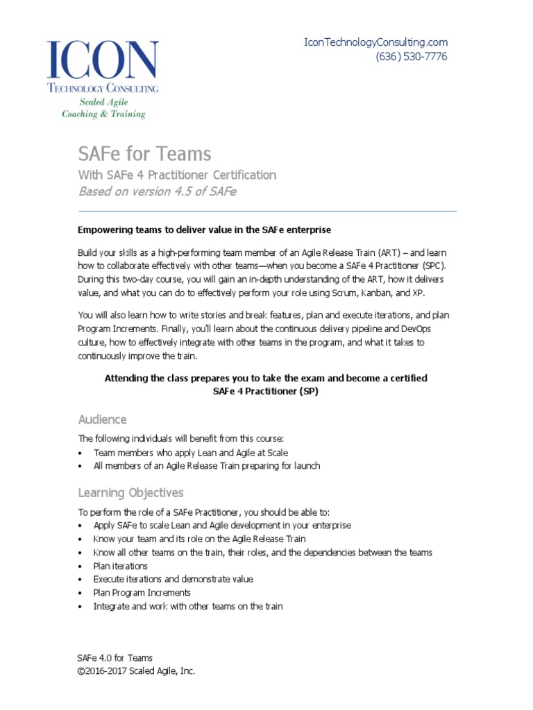 Safe For Teams: Based On Version 4.5 of Safe | PDF | Agile Software ...