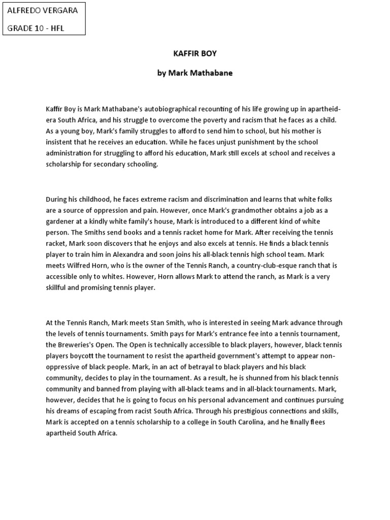 Kaffir Boy by M-WPS Office | PDF | Cosette | Les Misérables
