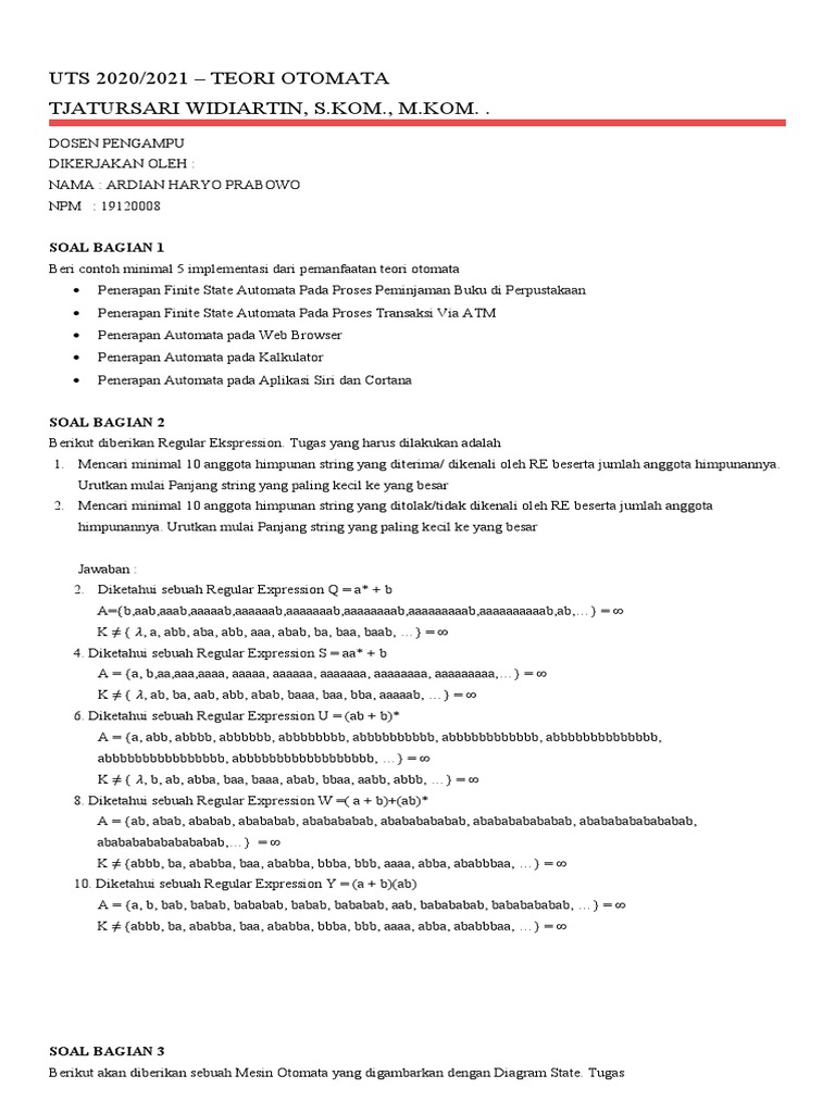 UTS Teori Automata | PDF