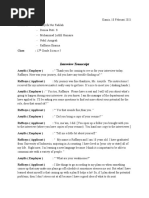 Job Interview Script | PDF | Job Interview