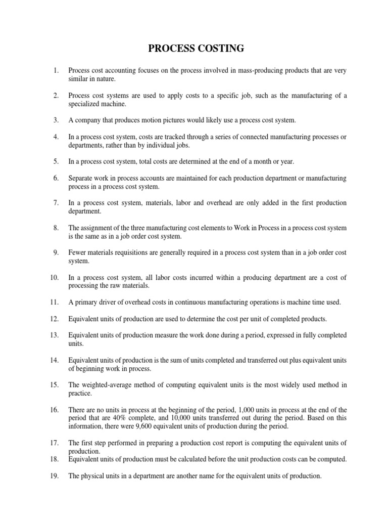Process Costing 1 | PDF | Cost | Cost Accounting