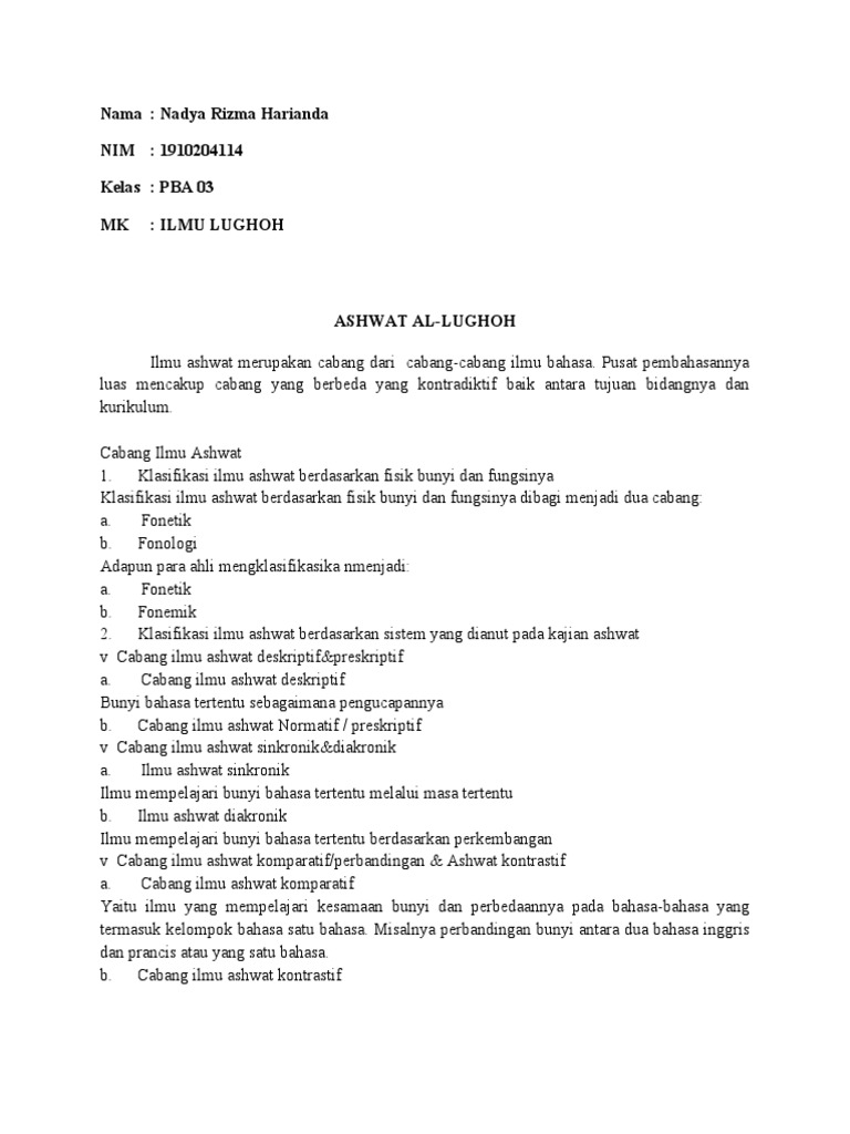Ashwat Al Lugho Wps Office | PDF | Ilmu Sosial